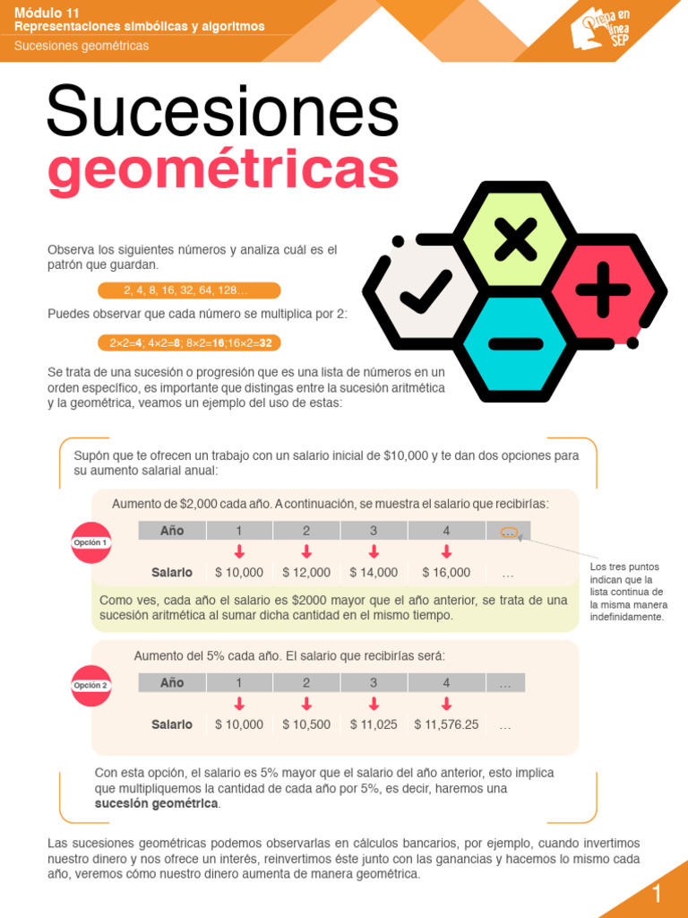 Sucesiones Geométricas y Aritméticas | PDF | Secuencia | Análisis ...