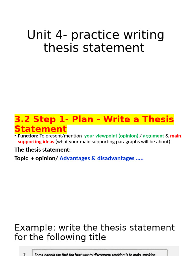 Unit 4- sample thesis statements examples (2) | PDF | Opinion