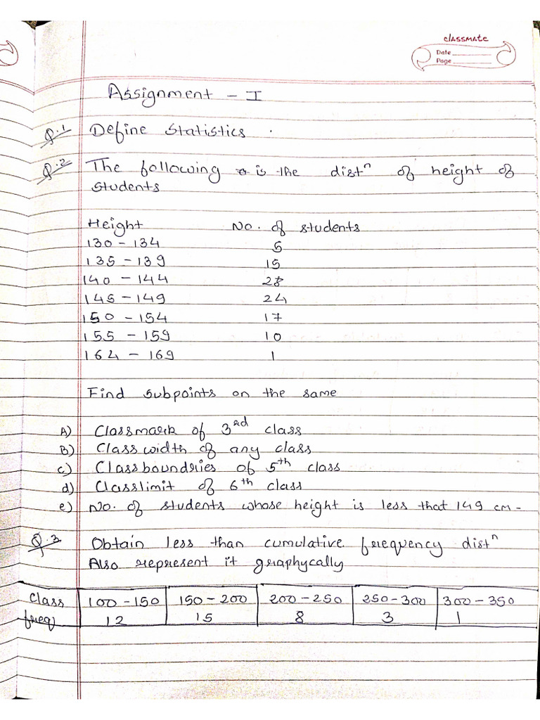Statistics Assignment - 1 | PDF