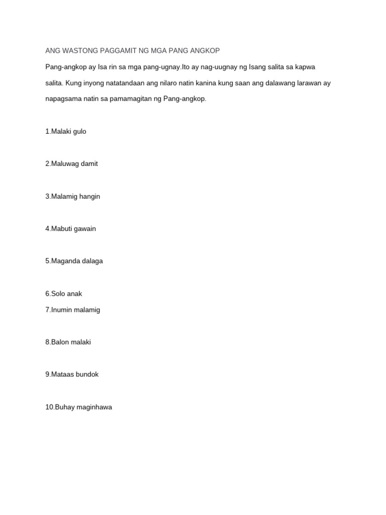 Ang Pang Angkop WPS Office | PDF