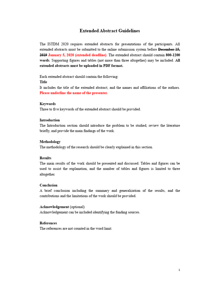 Extended Abstract Guidelines Dec17 | PDF