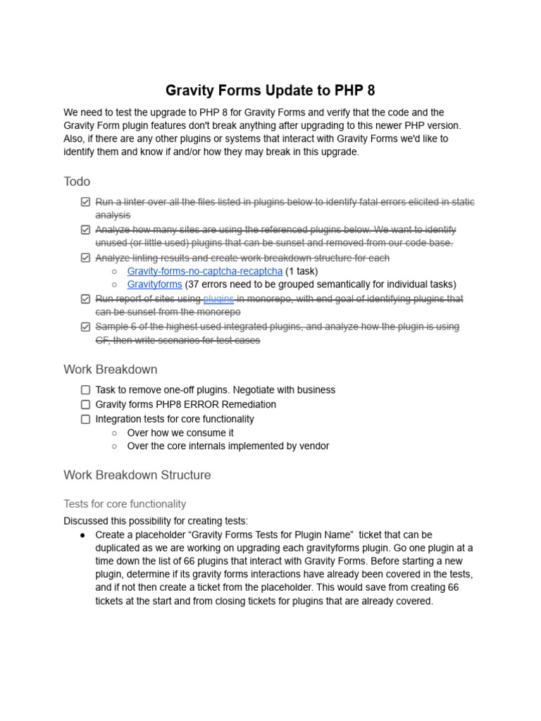 Gravity Forms PHP 8 Upgrade Testing | PDF | Word Press | Php