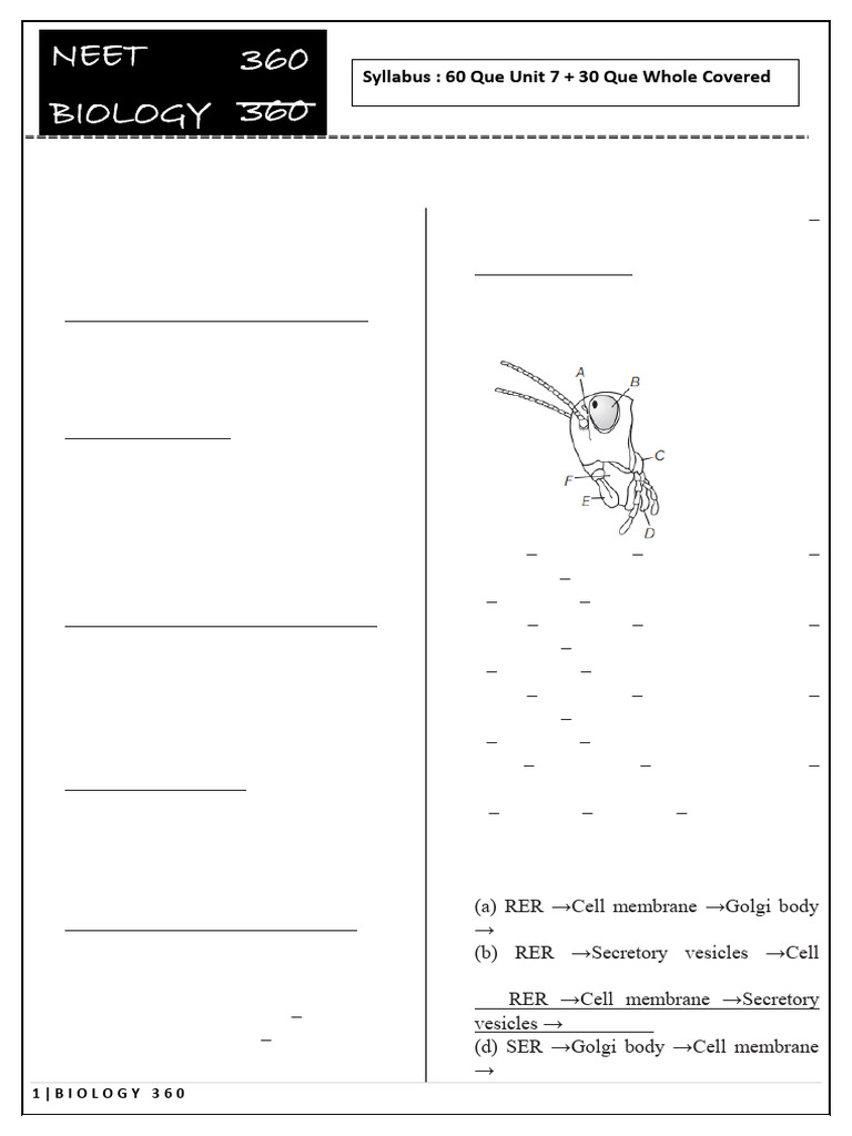 Neet Biology Paper 01 Back File | PDF | Standardized Tests | Student ...