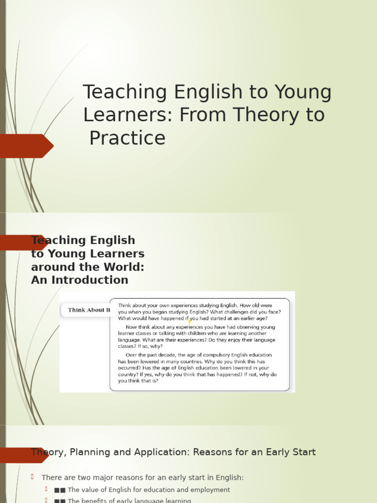 Main_Teaching_Englsih_to_Young_Learners_from_Theory_to_Practice | PDF | Second Language | Learning