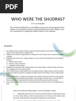 Who Were The Shudras by Dr. B R Amedkar | PDF | Dalit | Caste