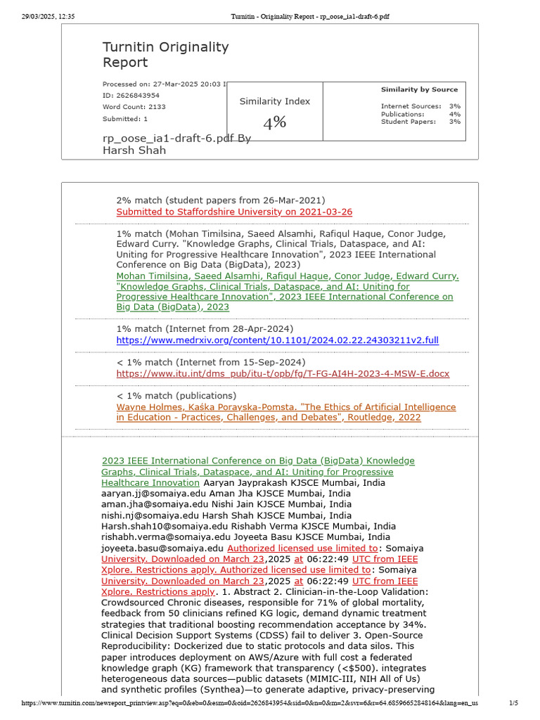 Turnitin Originality Report Overview | PDF | Diabetes | Chronic Kidney ...