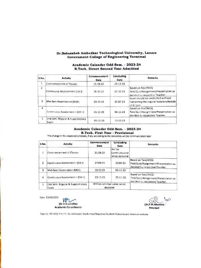 Acad-Calendar DSY FY 231013 154417 | PDF | Educational Assessment And ...