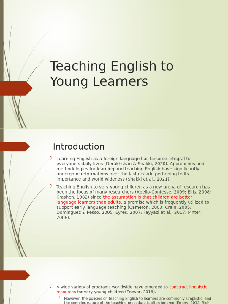Teaching Engligh To Young Learners | PDF | Learning | Foreign Language