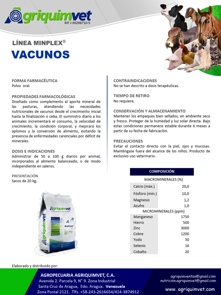FTC MINplex Tradicional (Vacunos Crecimiento y Ceba) | PDF | Elementos ...