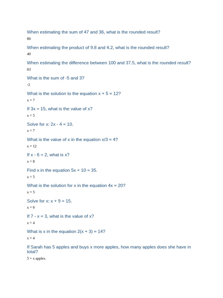 JS 1 Math 2ND Term With Ans | PDF