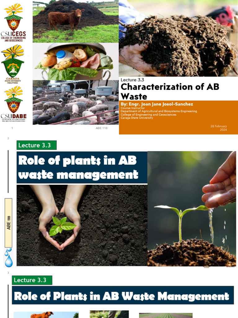 Lecture 3.3 Characterization of AB Waste | PDF | Plant Nutrition | Soil