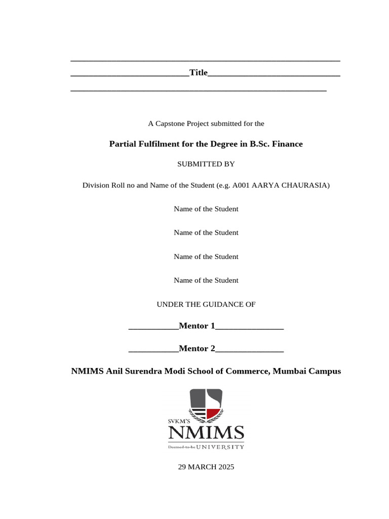 Capstone Initial and Cover Pages | PDF