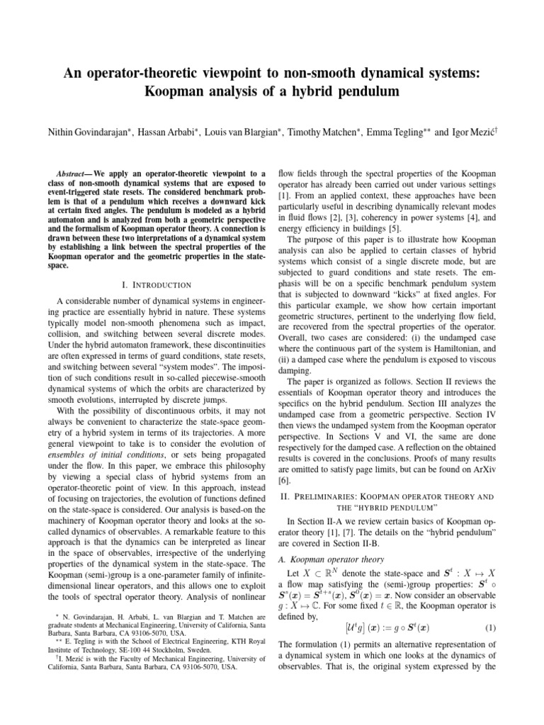 Koopman for hybrid systems | PDF | Eigenvalues And Eigenvectors | Dynamical System