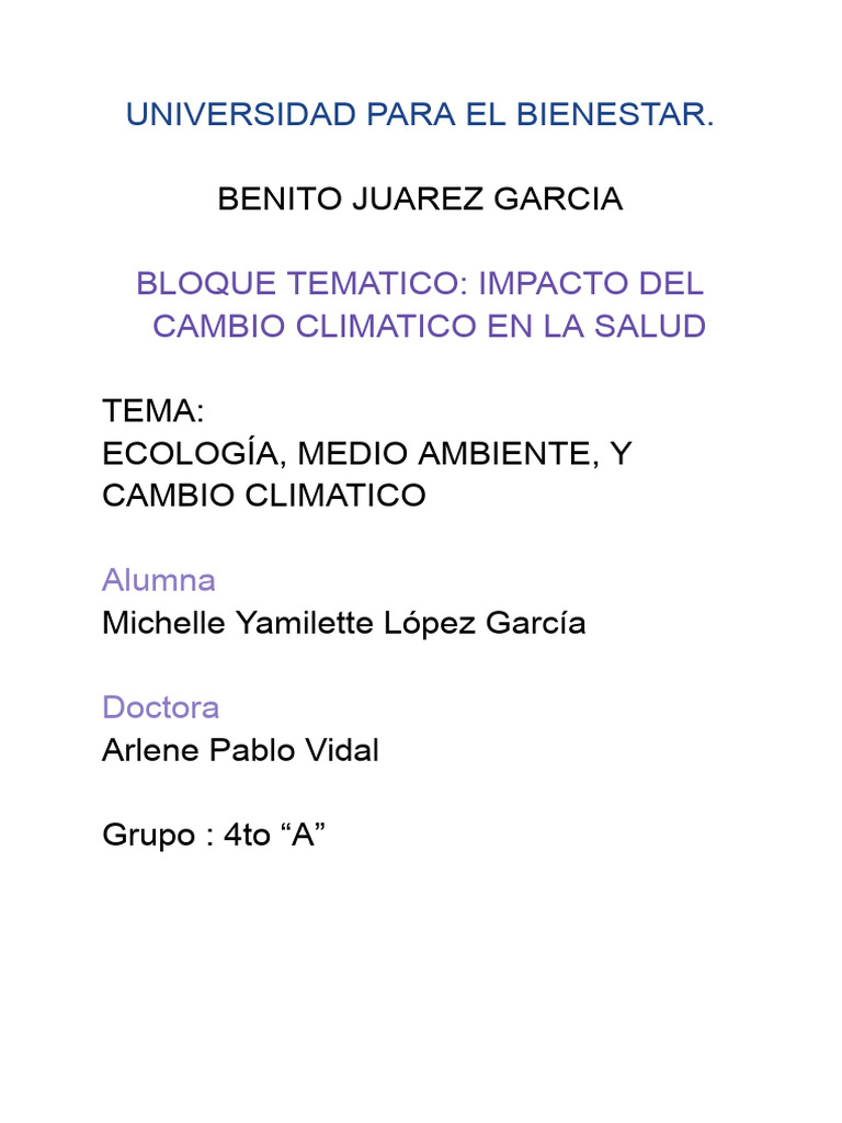 Tema - Ecología, Medio Ambiente, y Cambio - Climatico | PDF