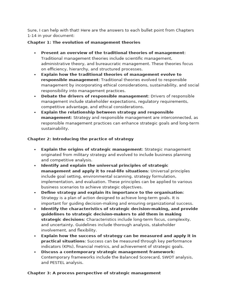 Business Management - Notes 2 | PDF | Strategic Management | Change ...
