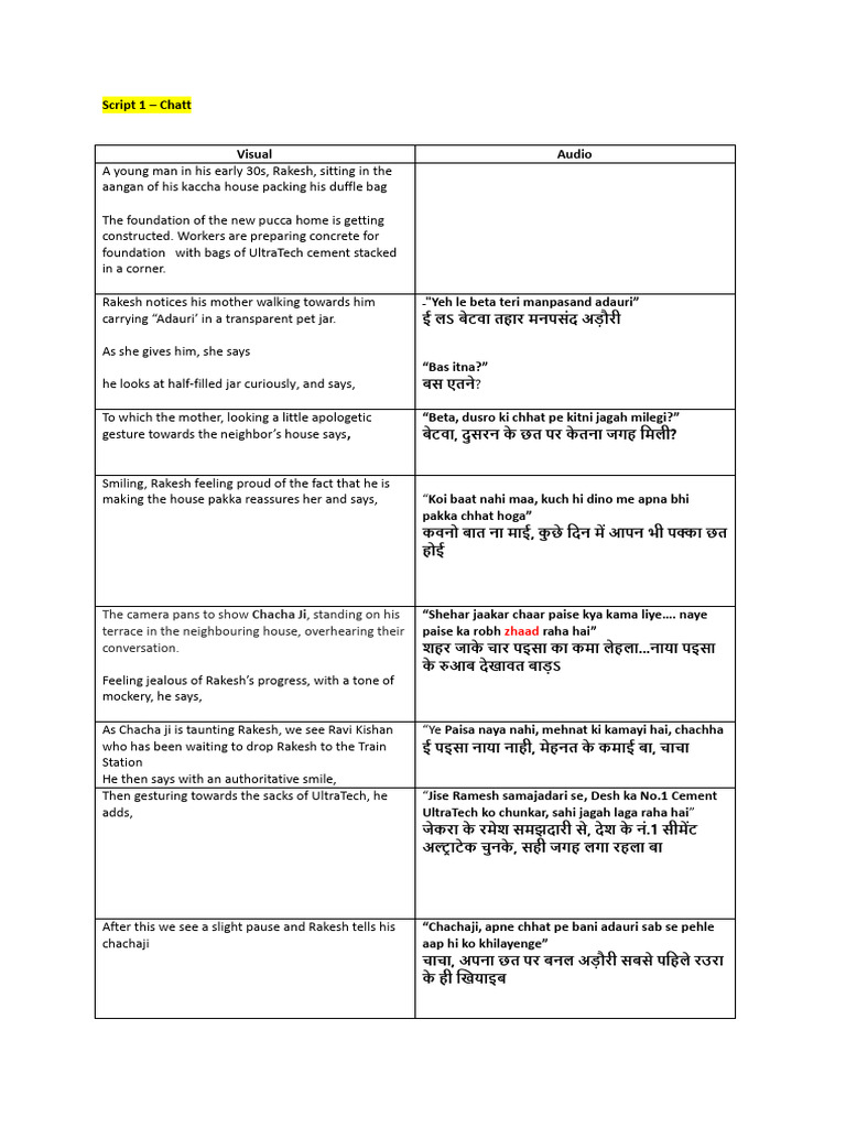 Rural Bhojpuri Script Chatt | PDF