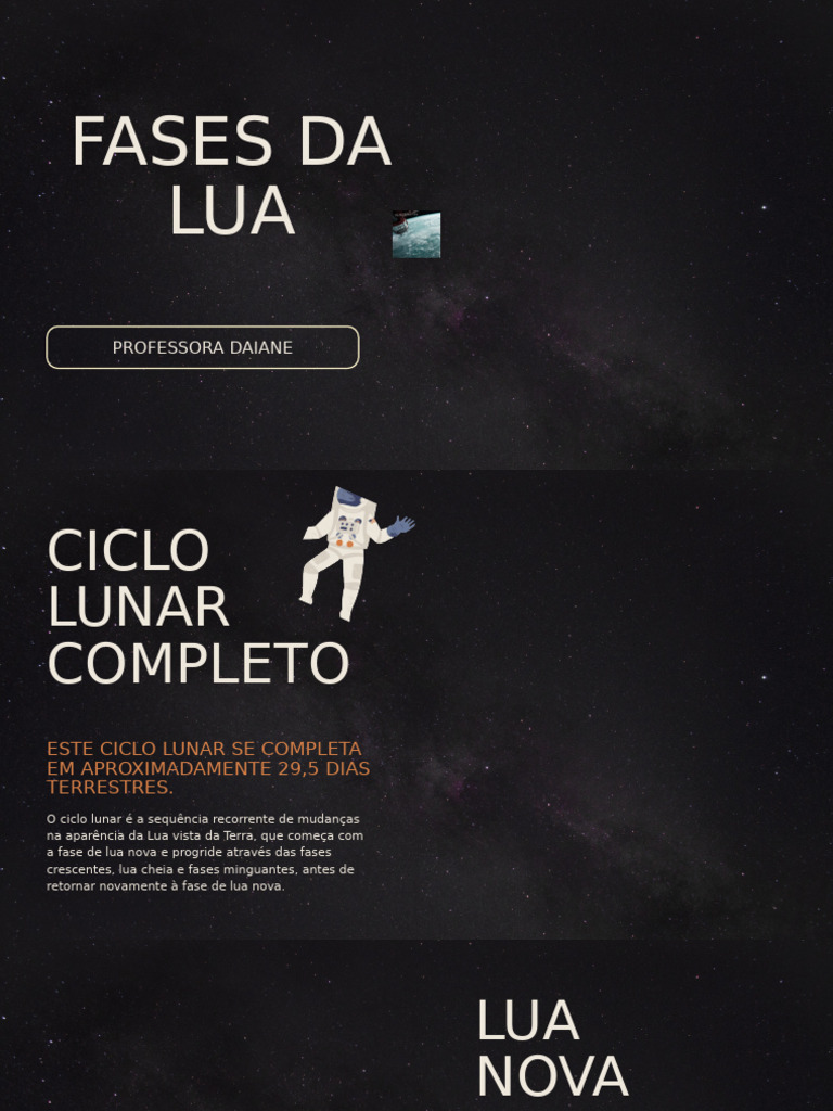 Slide Fases Da Lua 3 Ano | PDF | Lua | Astronomia