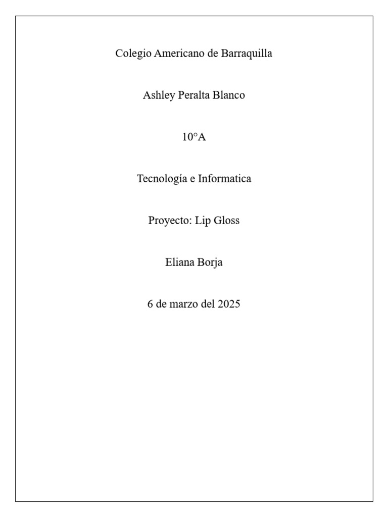 Proyecto de Lip Gloss en Canva | PDF