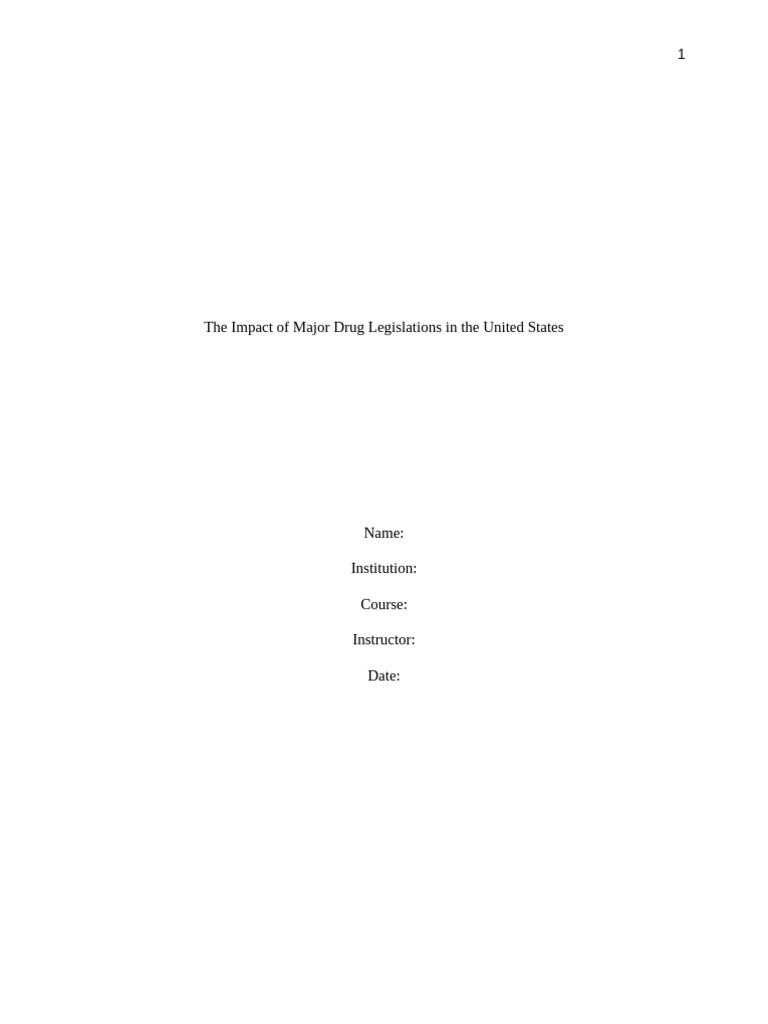 Major U.S. Drug Legislation Impact | PDF | Controlled Substances Act ...