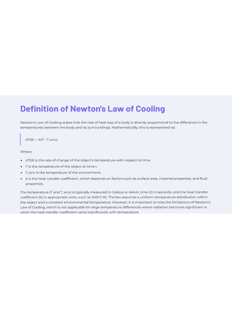 Introduction-to-Newtons-Law-of-Cooling | PDF