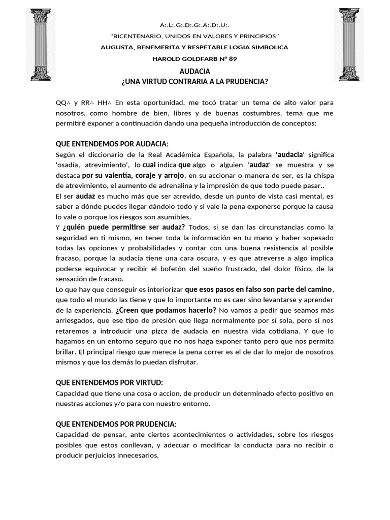 AUDACIA | PDF | Valor | Sicología