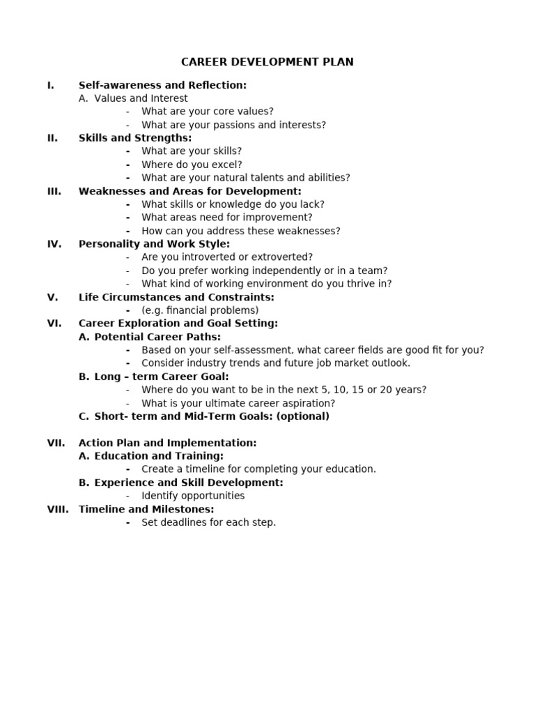 Career Development Plan Guide | PDF