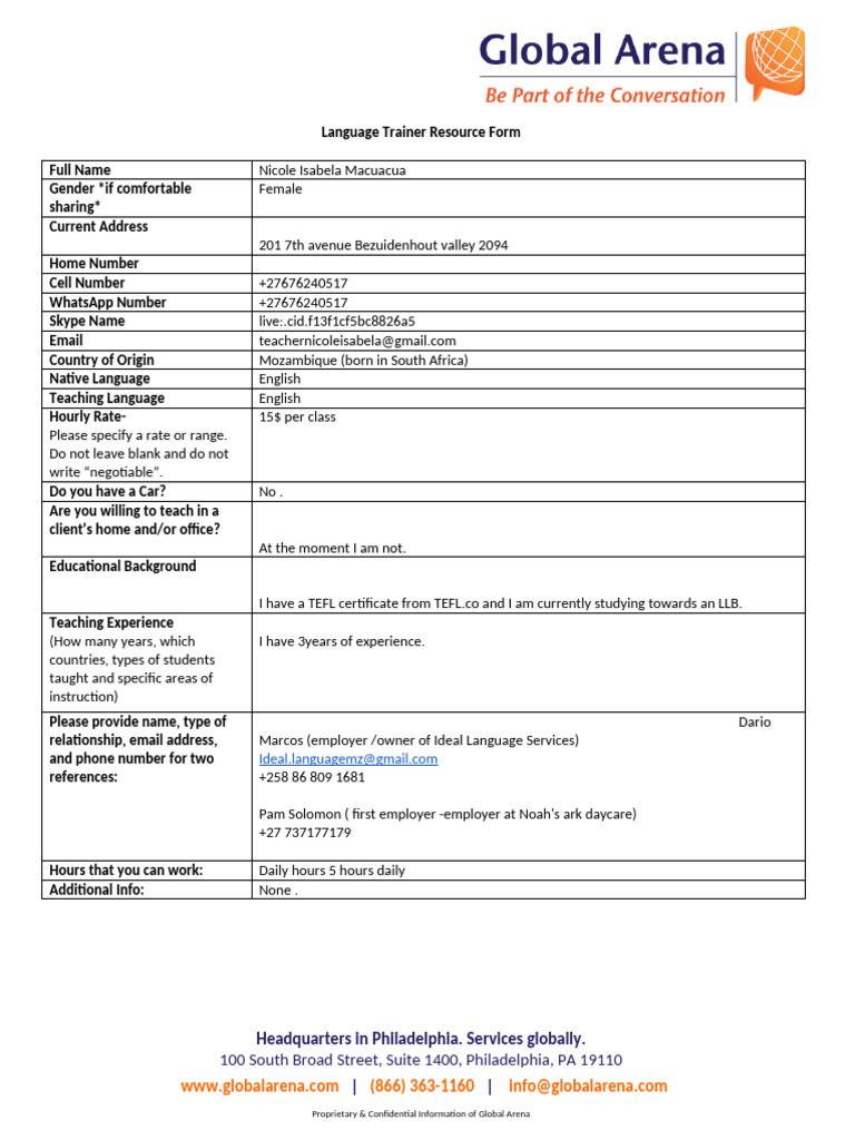 LT - Resource Form - Docx - Nicole | PDF