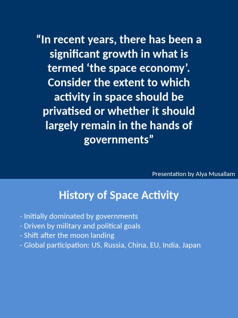 Pros and Cons of Space Privatization | PDF