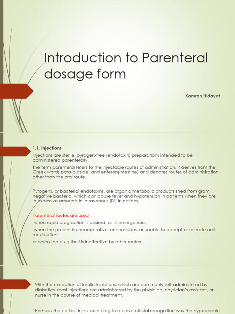 Parenteral Administration of Injections | PDF | Intravenous Therapy ...