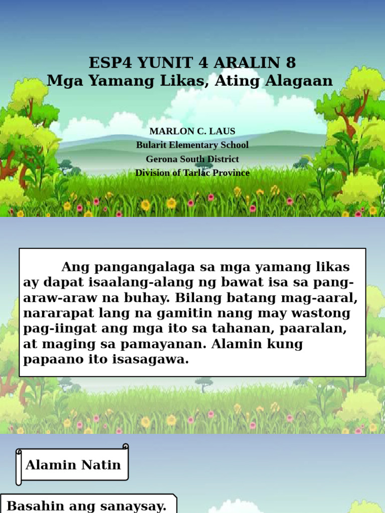 ESP4 Yunit4 Aralin8 | PDF