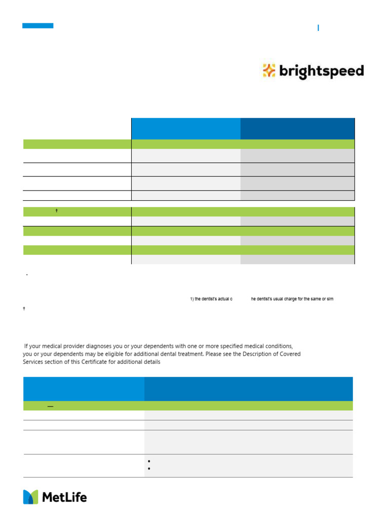 Brightspeed-Dental - Plan - Summary Option 2 With Orthodontia 2024 ...