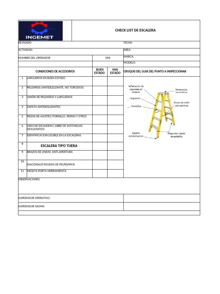 Check List de Escalera | PDF