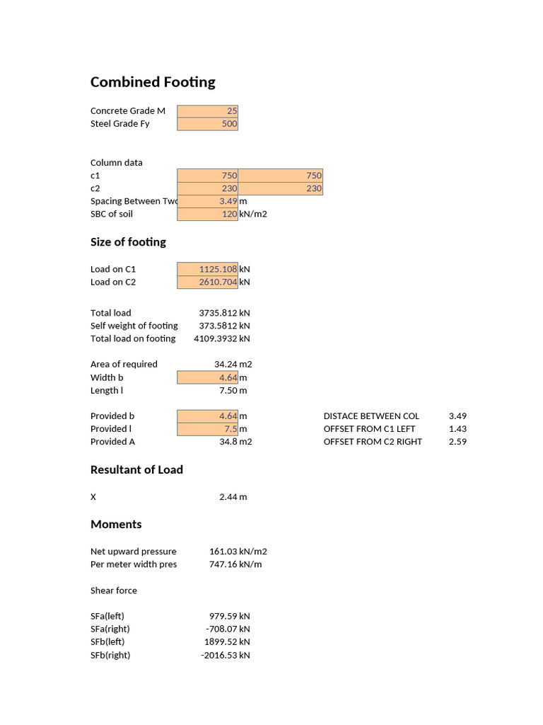 Combined Footing - New Different Column 1 | PDF | Mechanical Engineering | Building Engineering