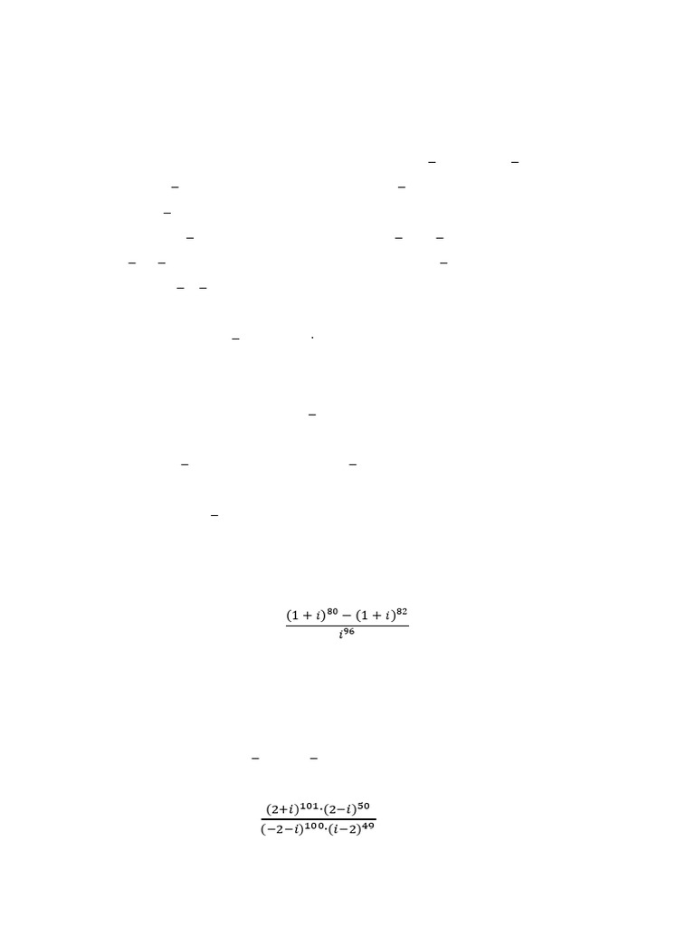 Lista 1 de Números Complexos e Polinômios | PDF | Número complexo | Número real