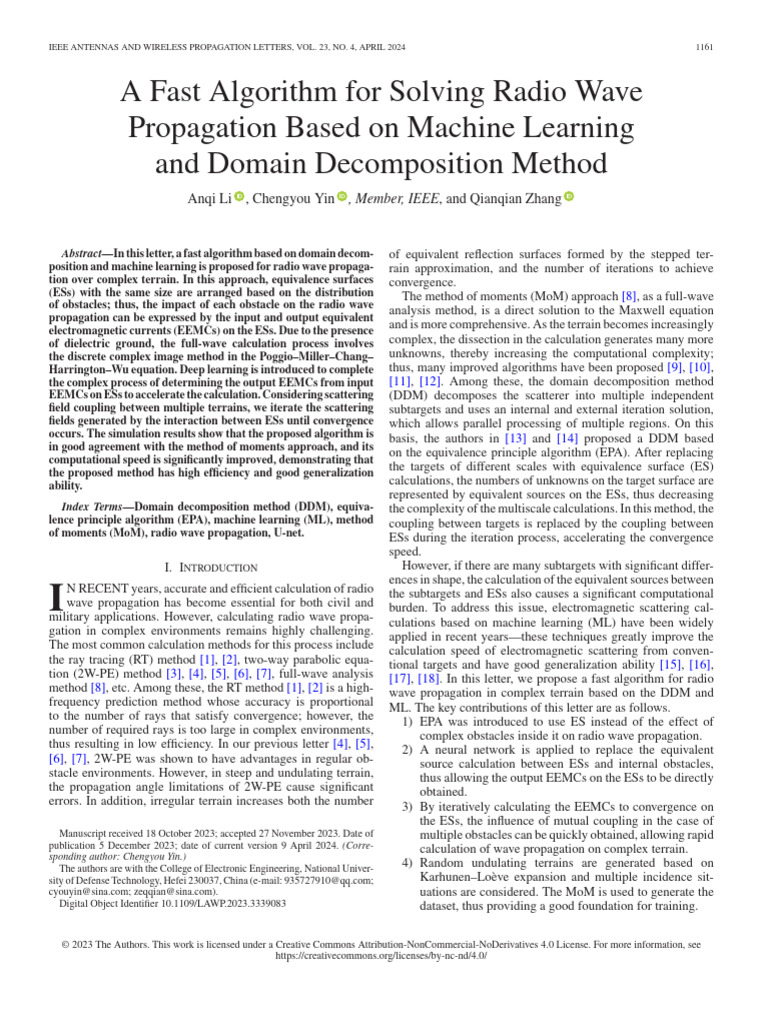 A Fast Algorithm for Solving Radio Wave Propagation Based on Machine Learning and Domain ...