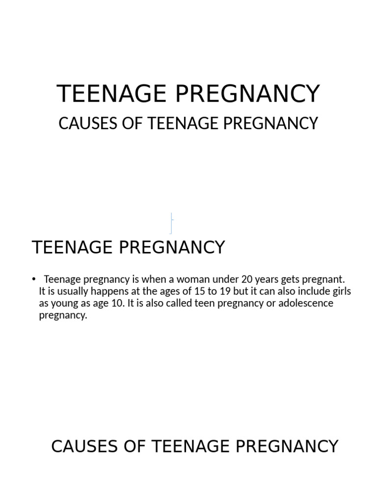 Teenage Pregnancy | PDF
