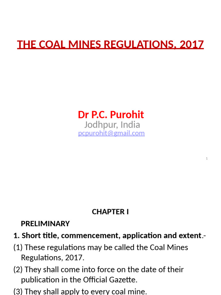 Coal Mines Regulations 2017 | PDF | Academic Degree | Mining