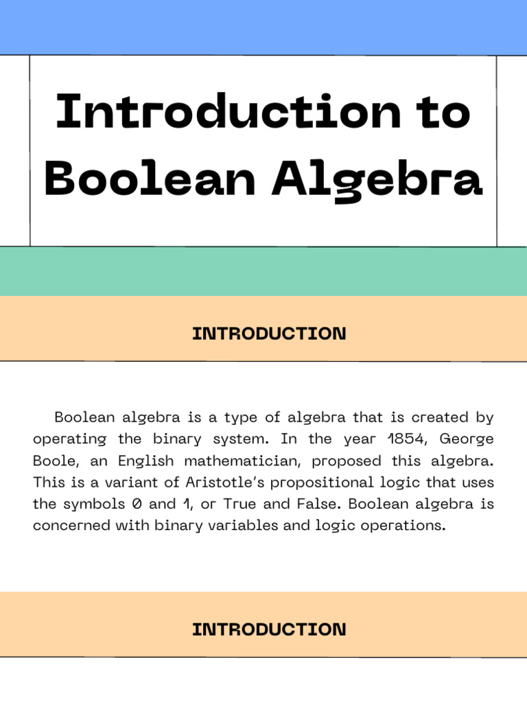 BOOLEAN ALGEBRA | PDF | Boolean Algebra | Teaching Mathematics