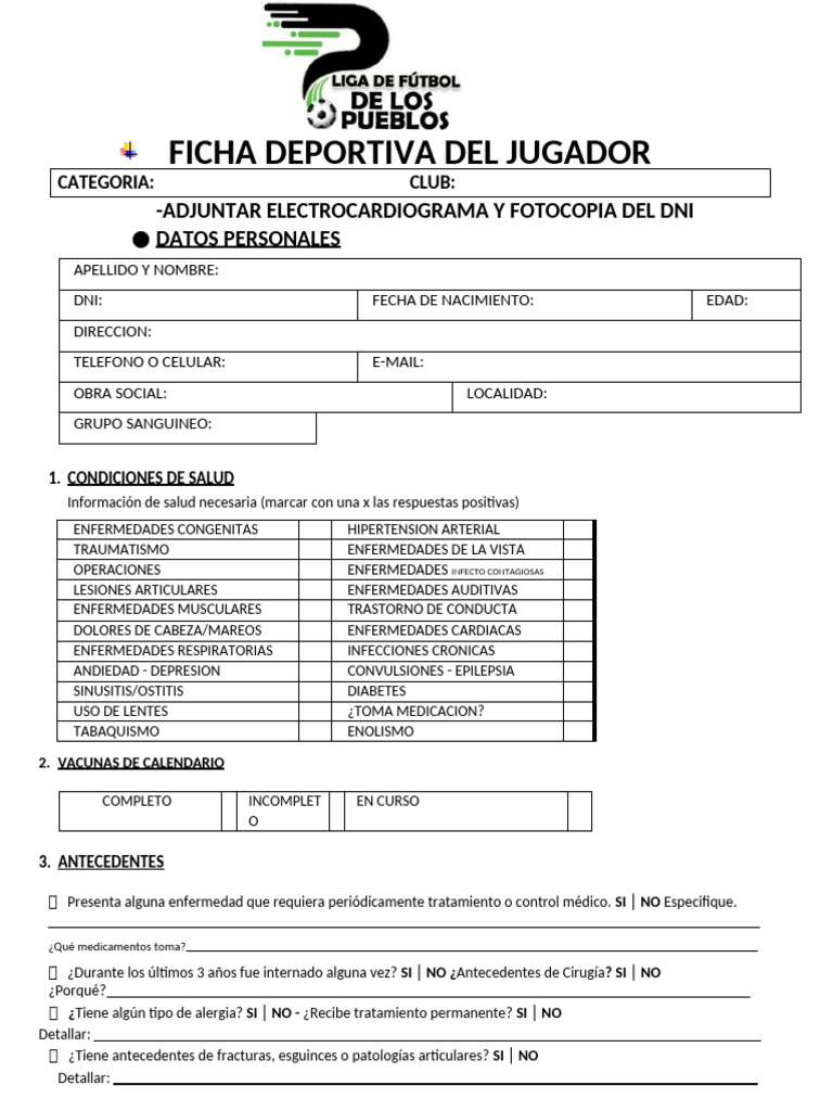 FICHA DEPORTIVA -LP (1) | PDF