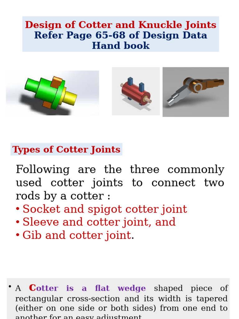 Design of Cotter and Knuckle Joint | PDF | Bending | Stress (Mechanics)