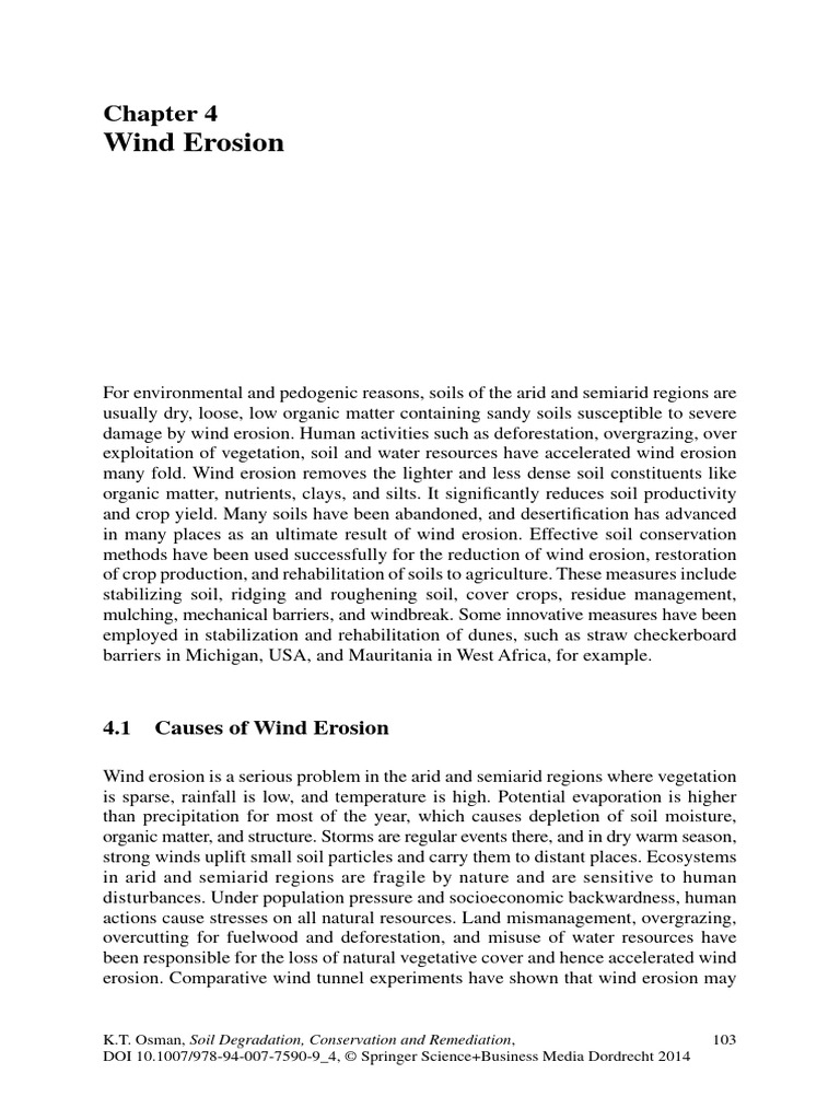 4.1 Causes of Wind Erosion | PDF | Soil | Erosion