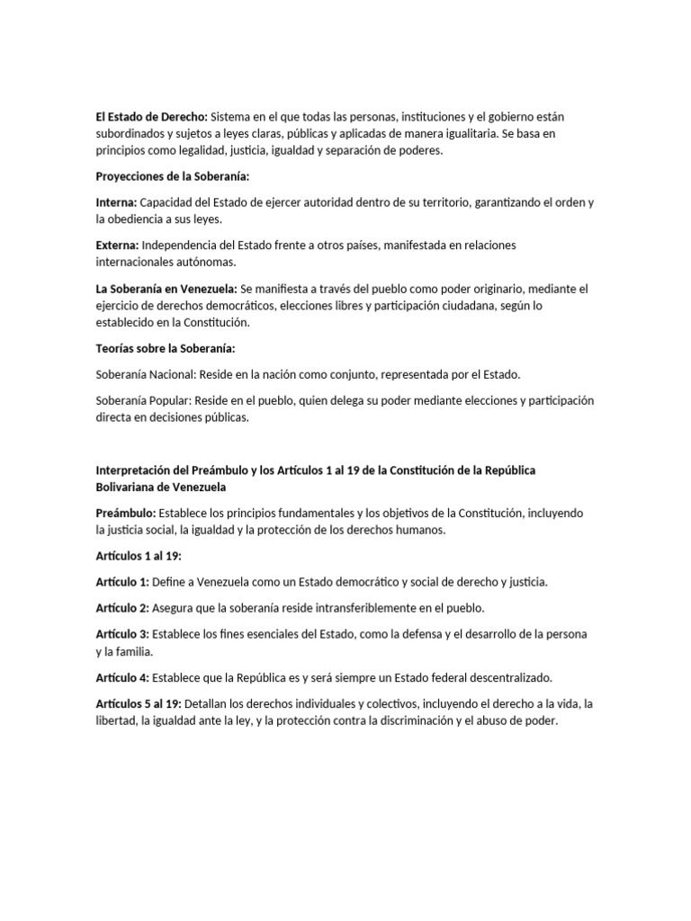 Soberanía y Estado de Derecho en Venezuela | PDF | Constitución | Soberanía