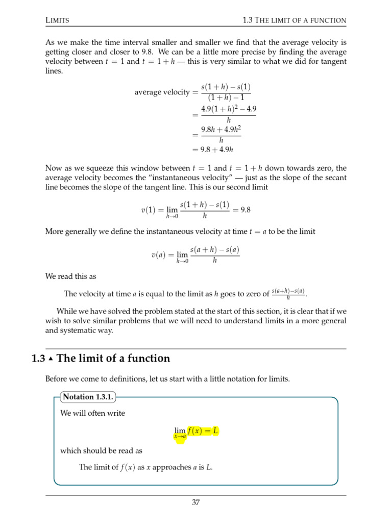 Differential Calculus - Limits Notes | PDF | Set (Mathematics) | Limit ...