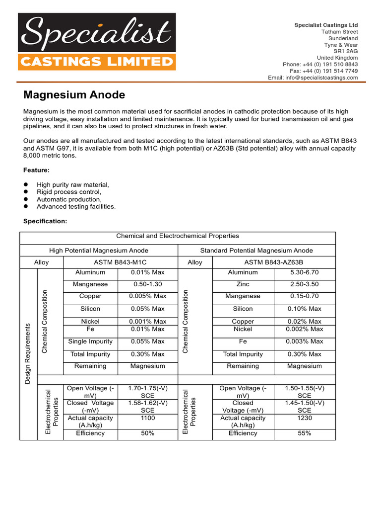 Magnesium-Anode-2 | PDF | Electrochemistry | Materials