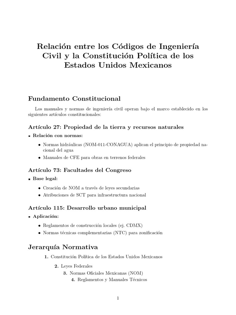 Relaci´on entre los C´odigos de Ingenier´ıa | PDF