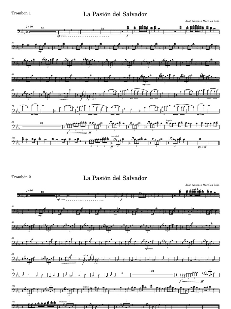 La PasiÃ N Del Salvador - TrombÃ N | PDF