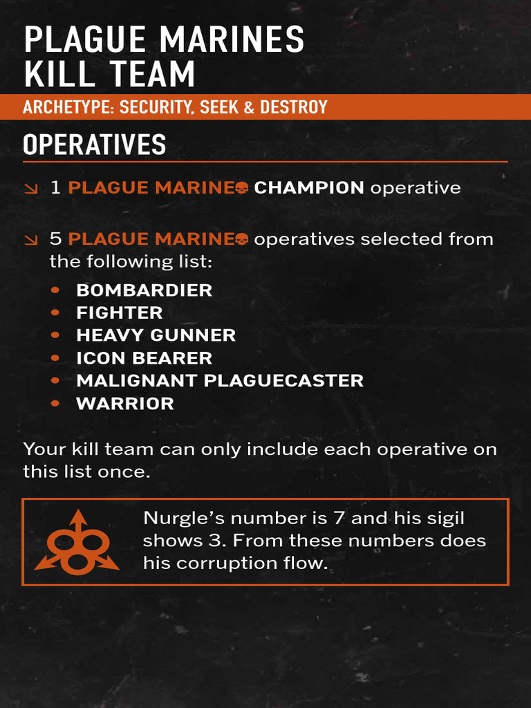 Plague Marine Kill Team Overview | PDF