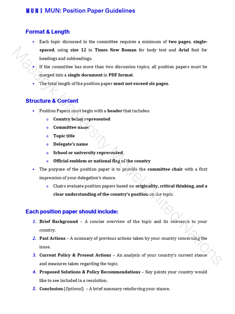 Position Paper Guidelines | PDF