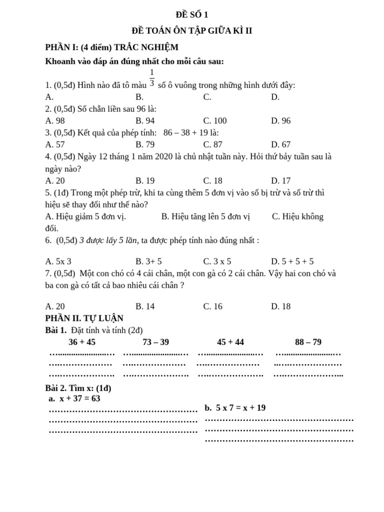 Bo 14 de Thi Toan Lop 2 Hoc Ki 2 Sach Canh Dieu | PDF