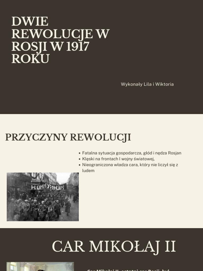 Dwie Rewolucje W Rosji W 1917 Roku | PDF